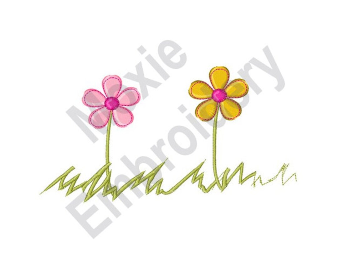Floral Border Machine Embroidery Design, Daisies Embroidery Pattern ...
