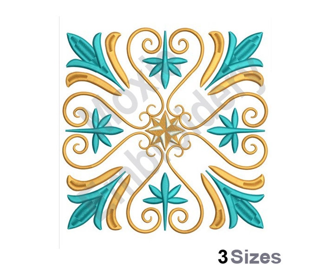 Quilt Block - Machine Embroidery Design - 3 Sizes, Flowers & Hearts ...
