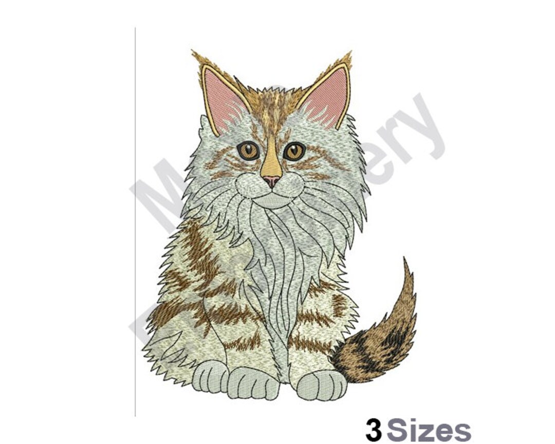 Striped Cat - Machine Embroidery Design - 3 Sizes, Tabby Cat Embroidery ...
