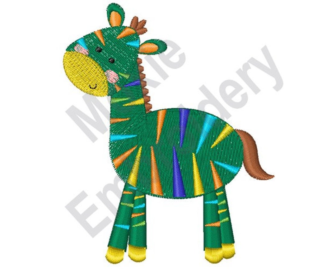 Colorful Zebra Machine Embroidery Design, Cartoon Zebra Embroidery ...