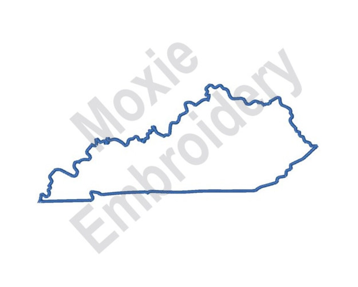 Kentucky State Outline - Machine Embroidery Design, Kentucky Map ...