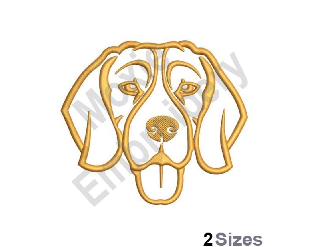 Beagle Head Outline - Machine Embroidery Design - 2 Sizes, Dog Head ...