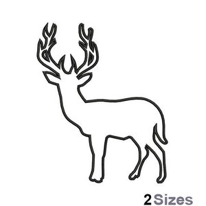 Deer Applique - Machine Embroidery Design - 2 Sizes, Deer Outline ...