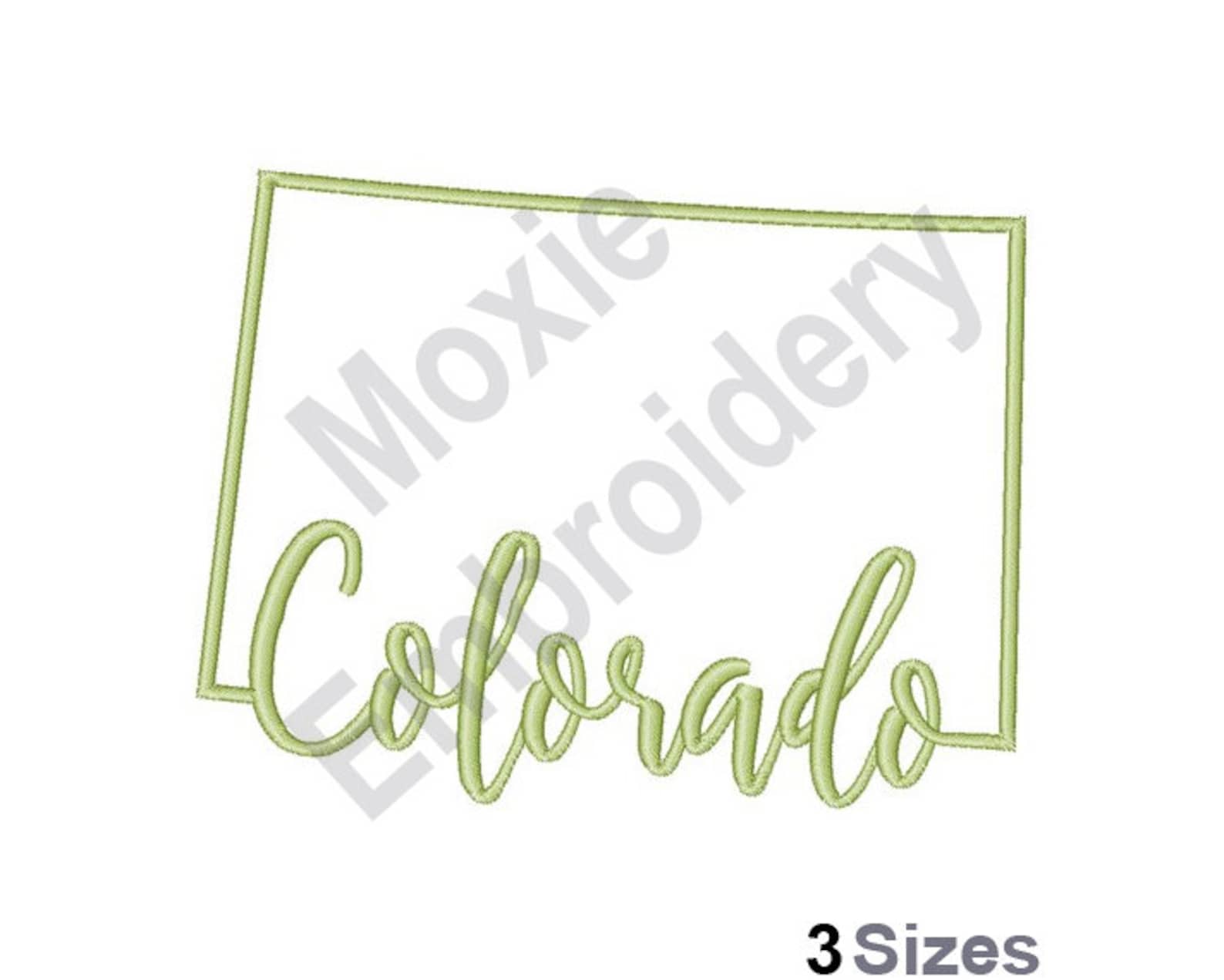 Colorado State Map - Machine Embroidery Design, Colorado Outline ...