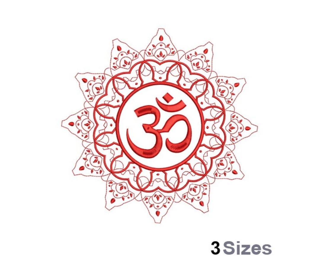 Om Mandala - Machine Embroidery Design - 3 Sizes, Om Symbol Embroidery ...