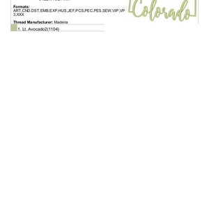 Colorado State Map - Machine Embroidery Design, Colorado Outline ...