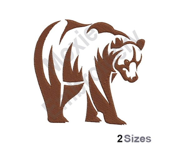 Brown Bear Machine Embroidery Design Bear Silhouette - Etsy