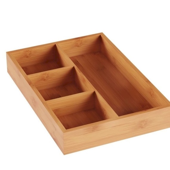 Wooden Multi-function Storage Tray With 4 Compartments - Etsy
