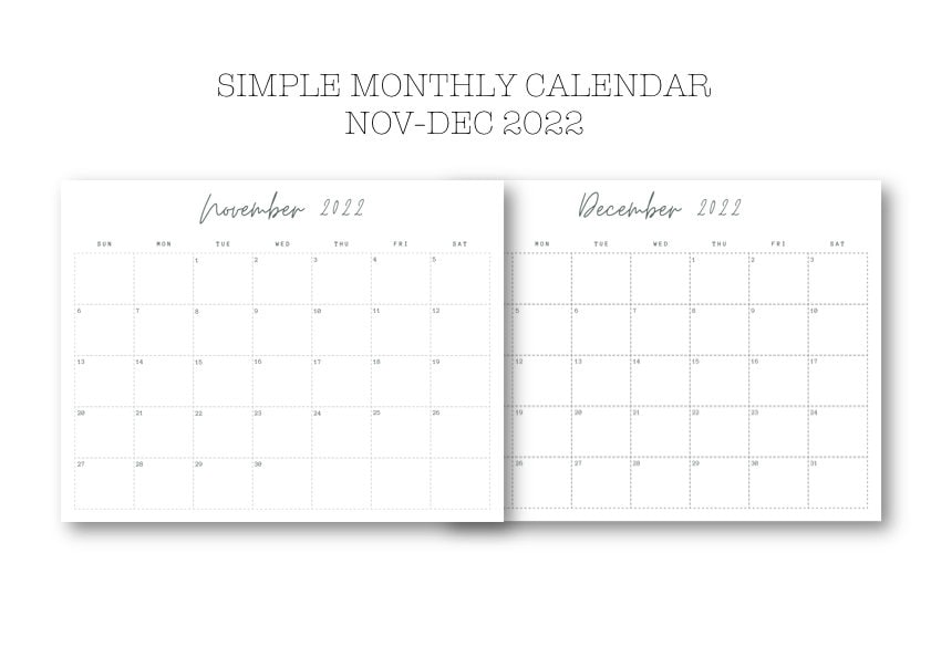 November December 2022 Calendar