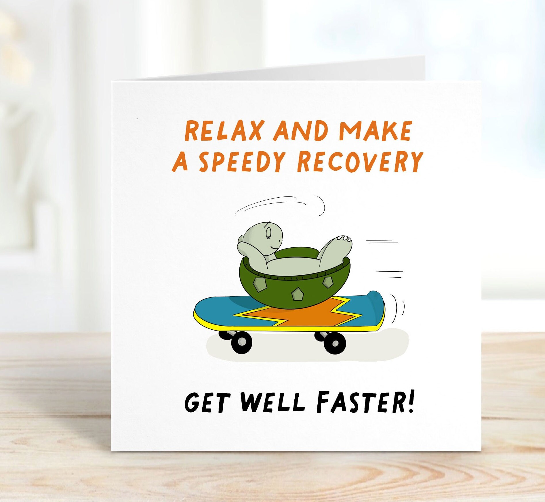 Cute Get Well Faster Card for Grandad Grandma Husband Wife Son Daughter ...