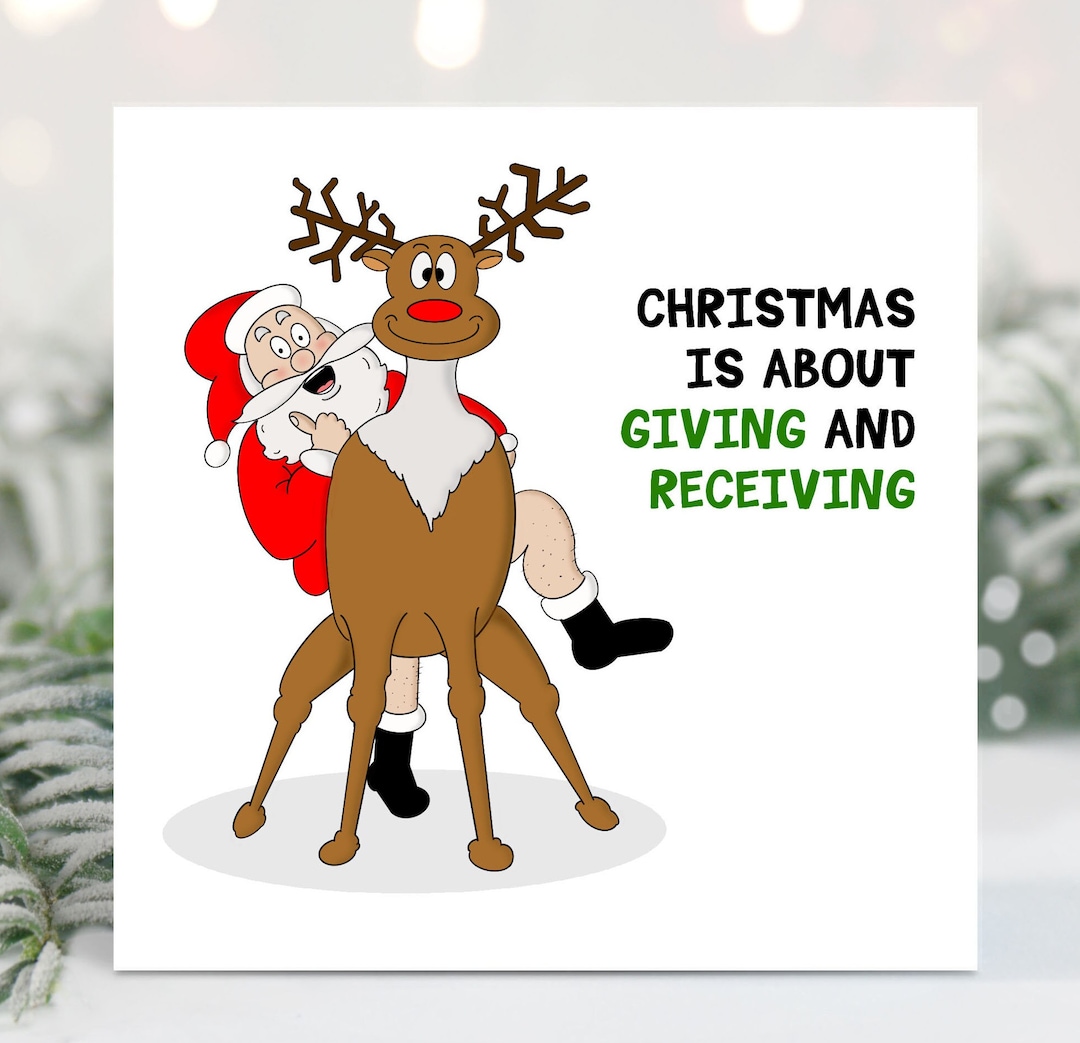 Funny Rude Christmas Card for Mum Dad Brother Sister Friend Workmate ...
