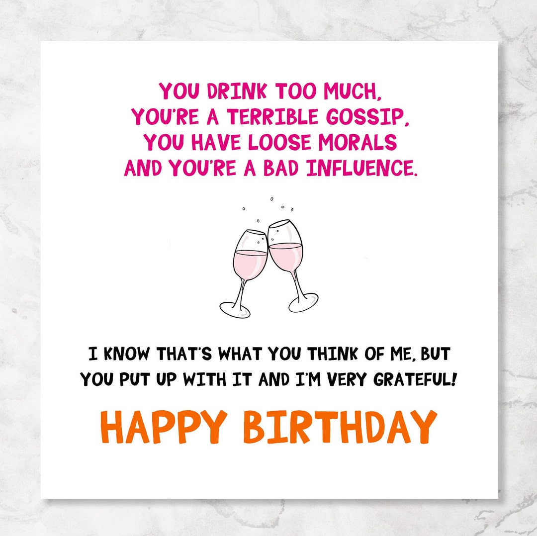Funny Birthday Card for Him Her Them Friend Mate Brother Sister ...