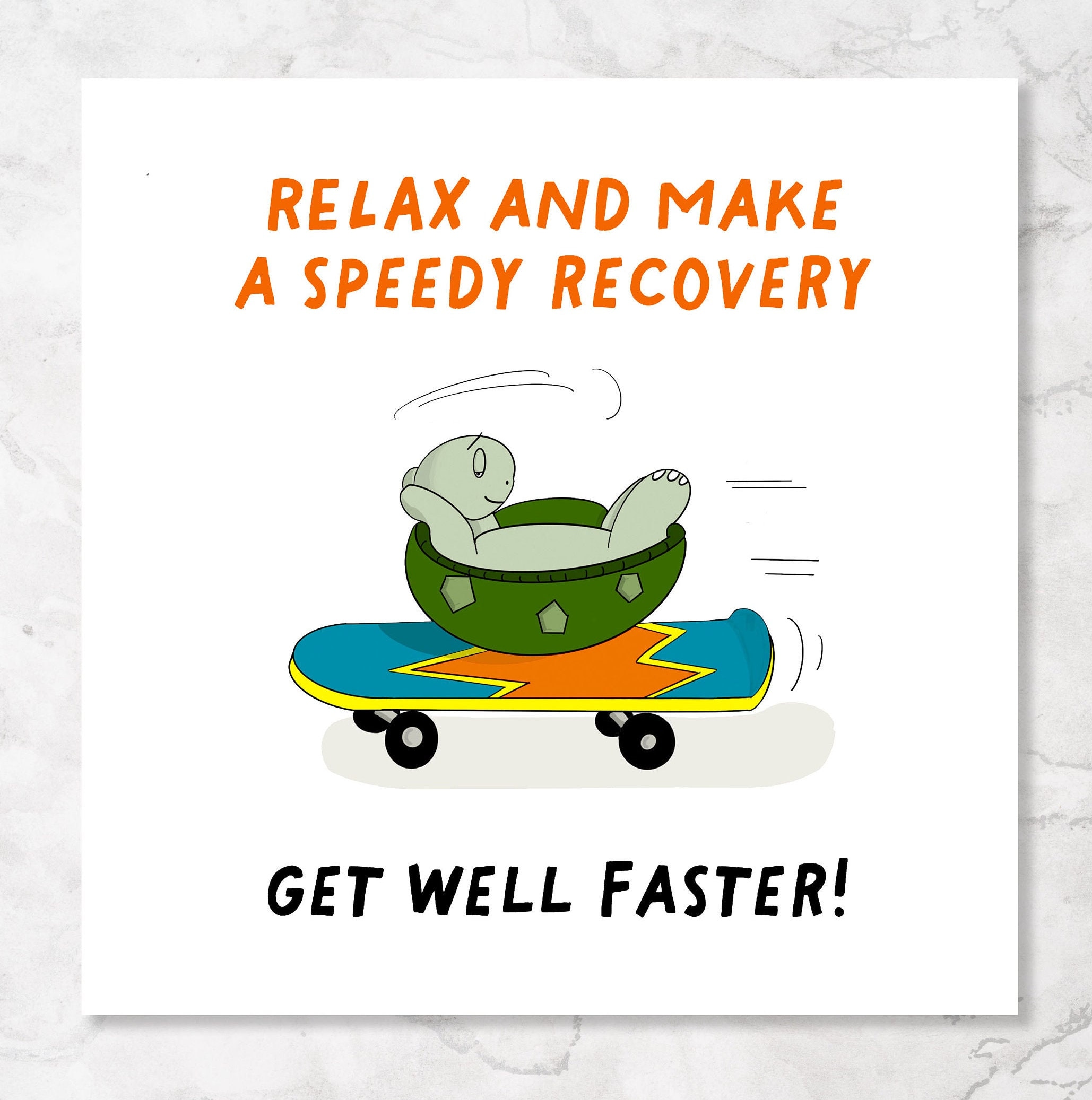 Cute Get Well Faster Card for Grandad Grandma Husband Wife Son Daughter ...