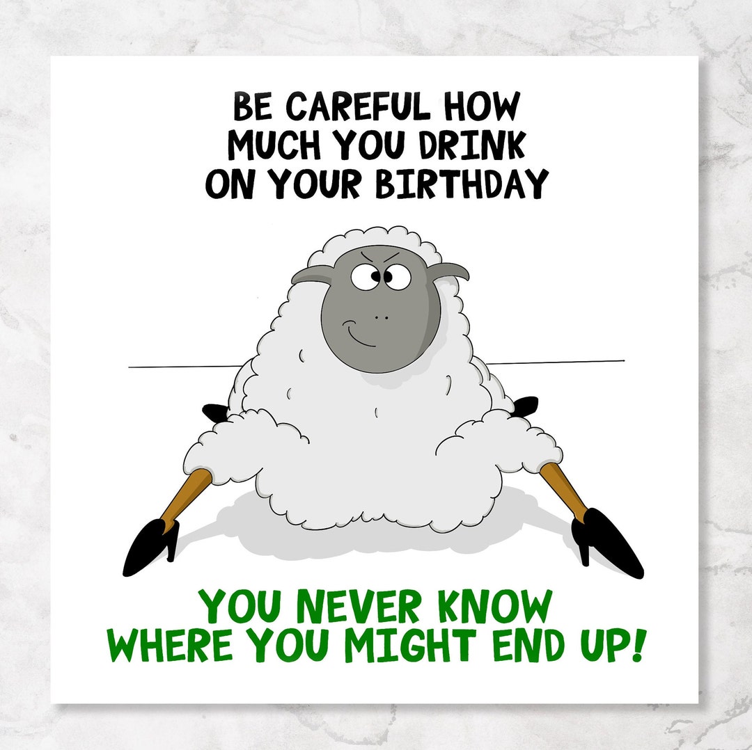 Funny Sheep Birthday Card | for Him Her | Friend Mate | Brother Sister ...