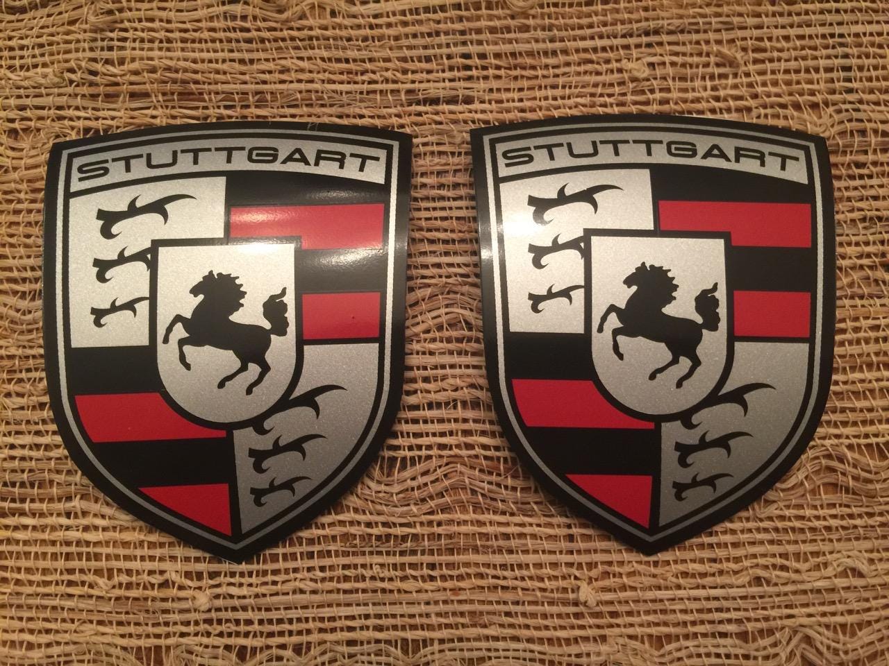 STUTTGART the Home of Porsche Magnetic Fender Badge Emblems (SET OF 2 ...