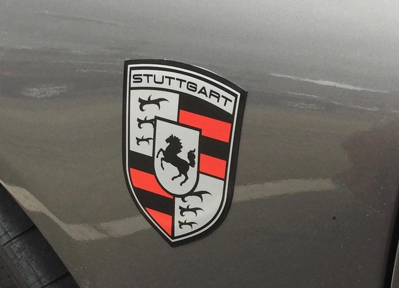STUTTGART the Home of Porsche Magnetic Fender Badge Emblems (SET OF 2 ...