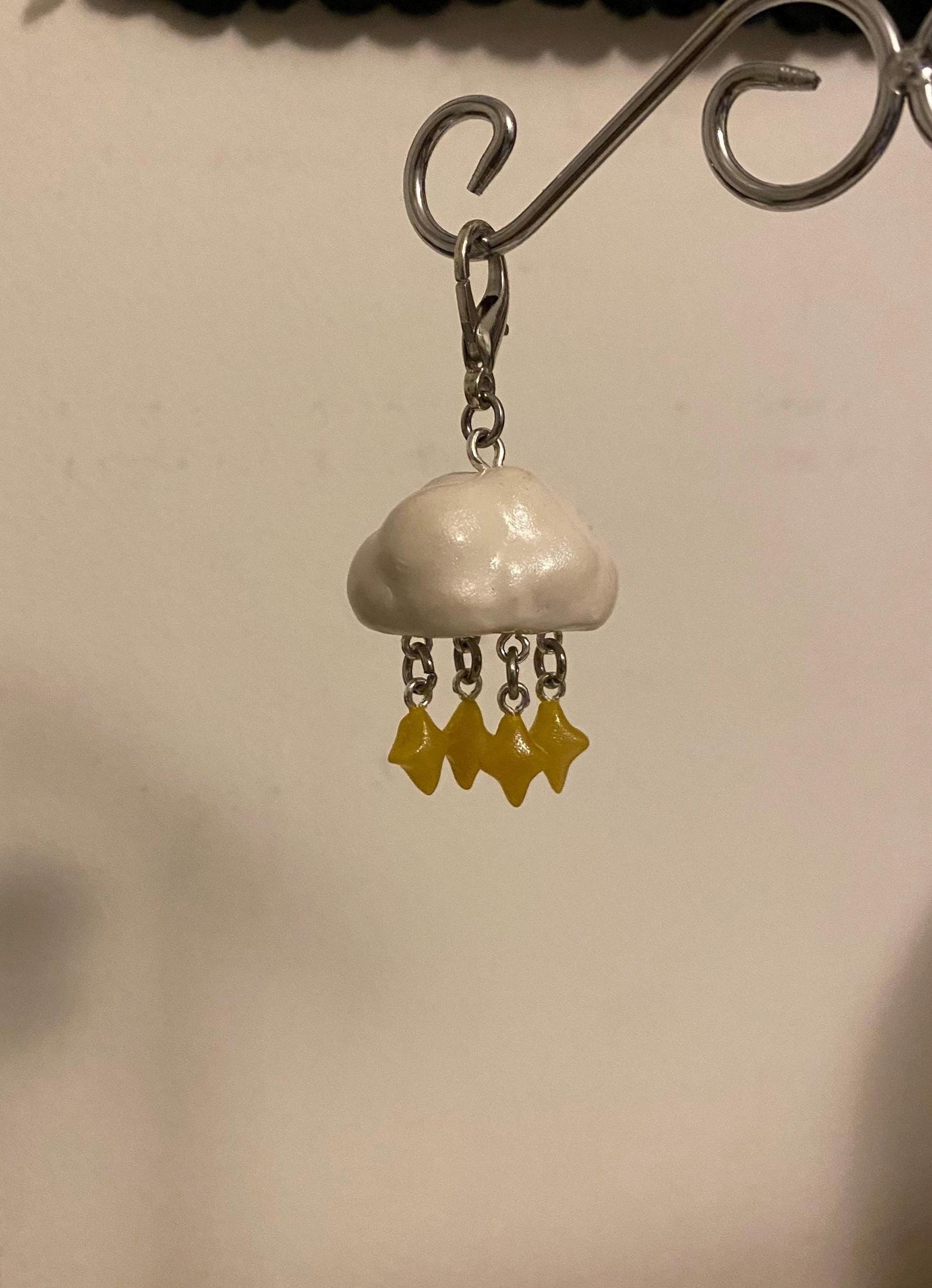 Ethereal Rainy/starry Cloud Keychains - Polymer Clay Cloud Trinkets ...