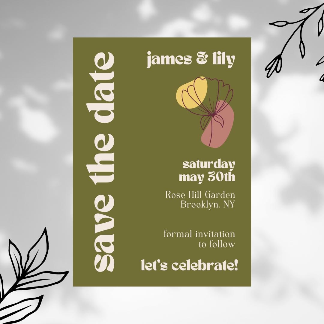 Editable Save the Date Digital Template for Canva - Etsy