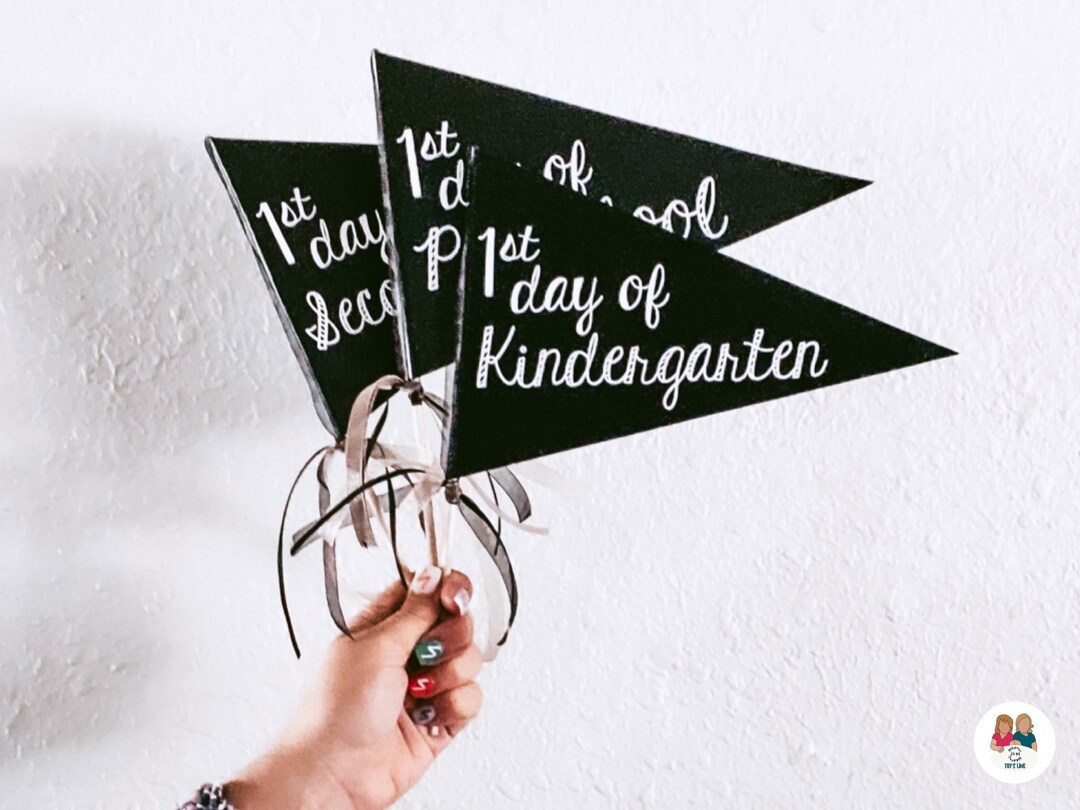 Back to School First Day of School Pennant Printable - Etsy