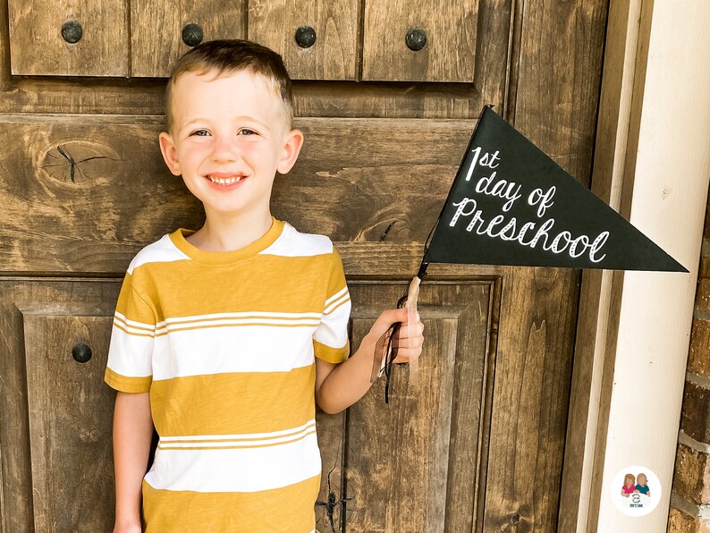 Back to School First Day of School Pennant Printable - Etsy