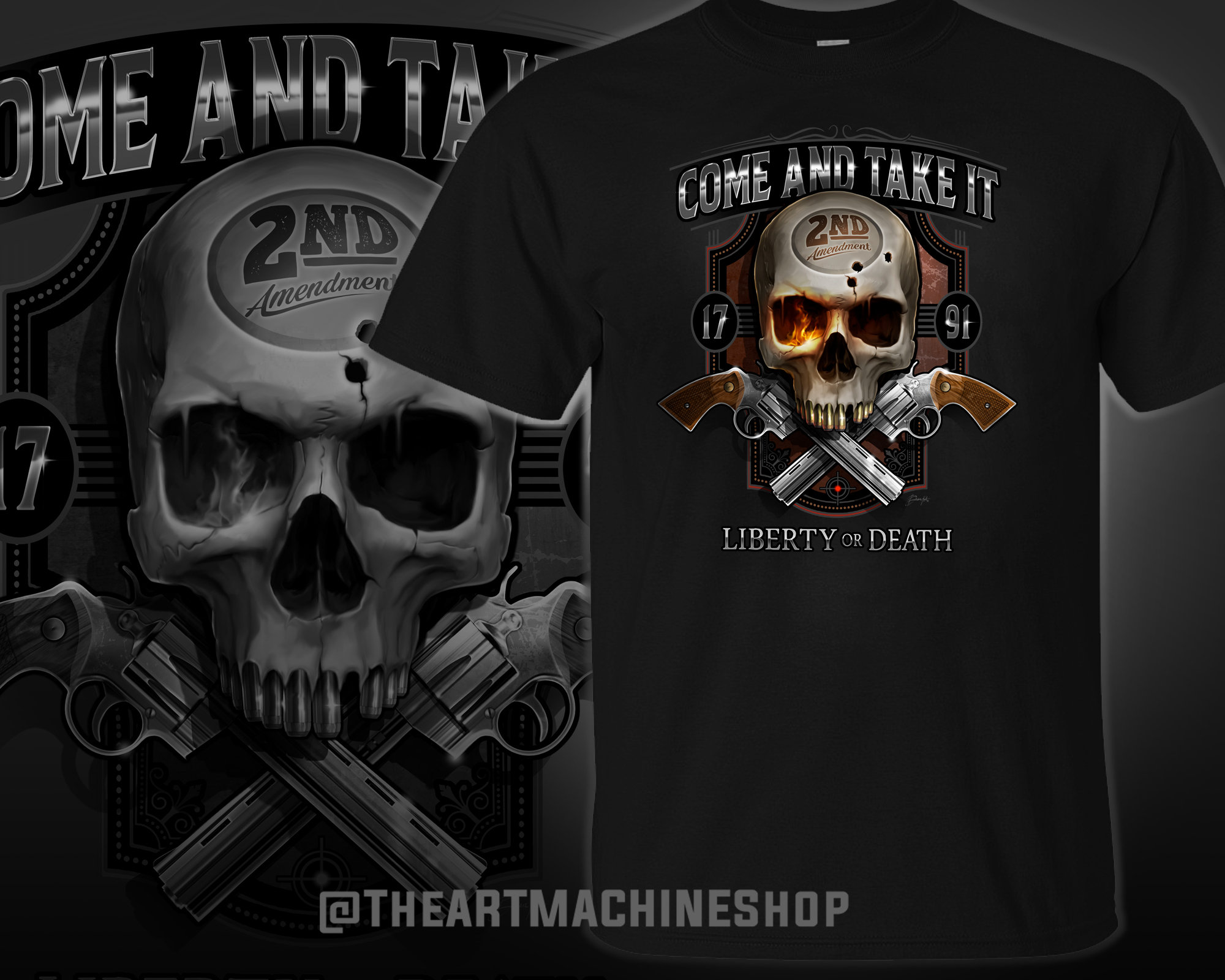 Second Amendment Skull With Guns. 300dpi PNG, Second Amendment Png ...