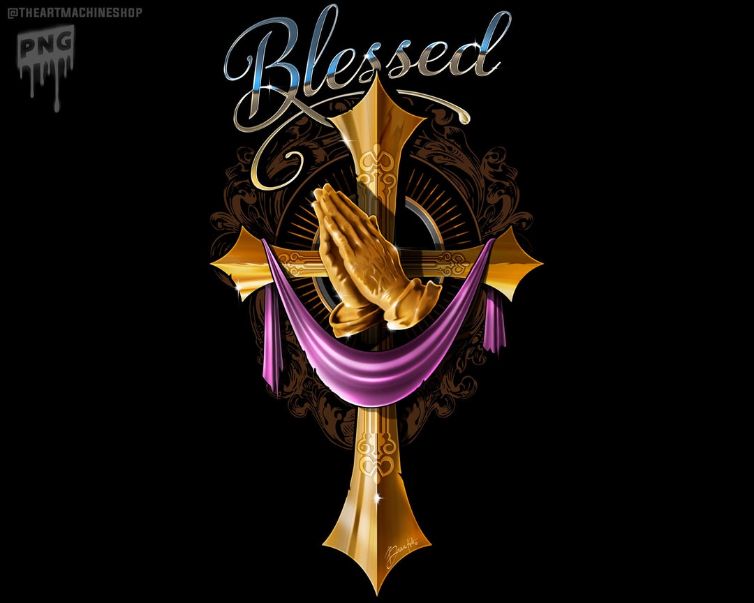 Jesus Christ Blessed Shiny Christian Cross. Instant Download, 300dpi ...