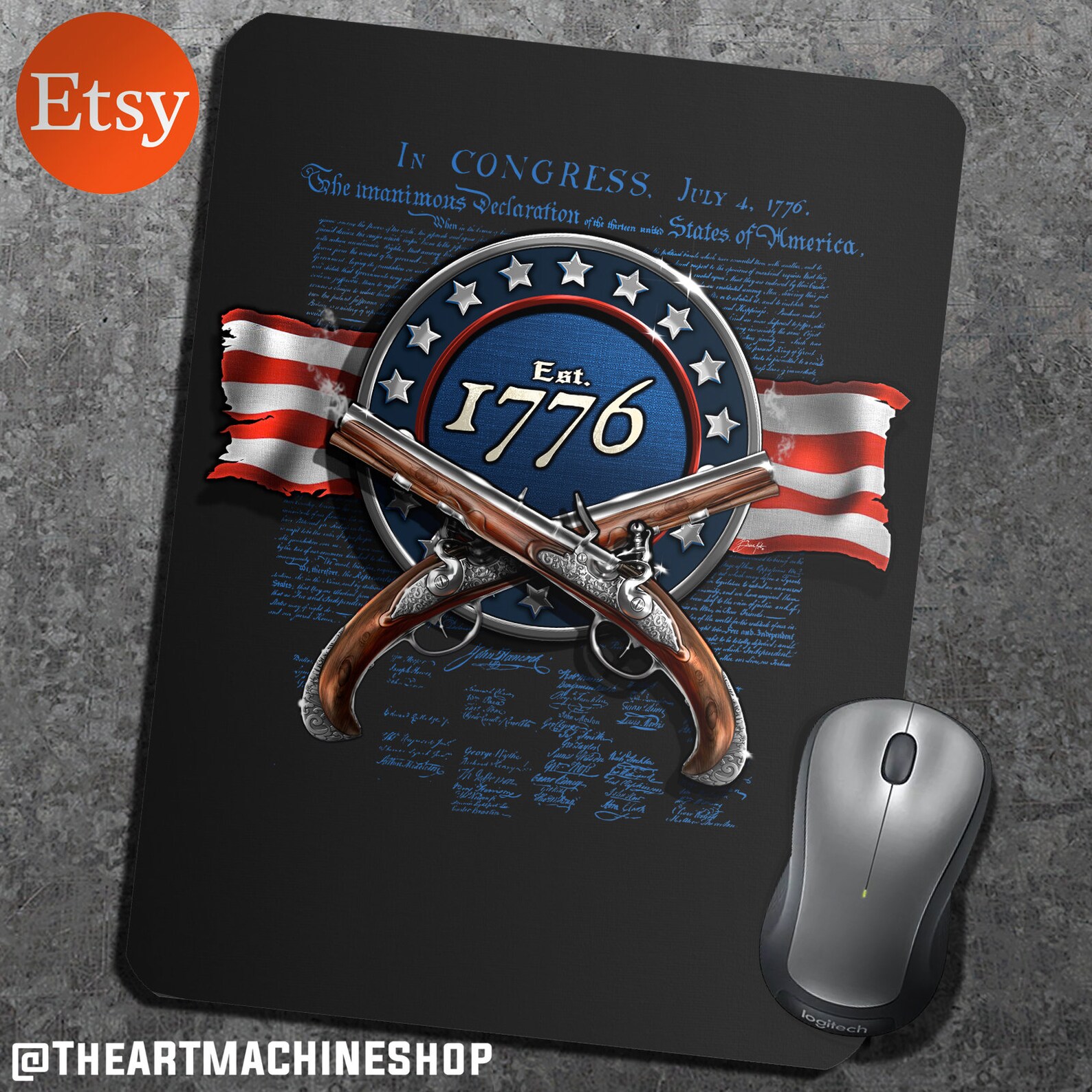 Patriotic 1776 Banner With Flintlock Pistols 300dpi PNG for Instant ...