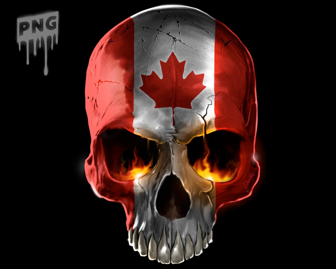 Canada Skull Flag / Canadian Skull, PNG 300dpi, Instant Download - Etsy