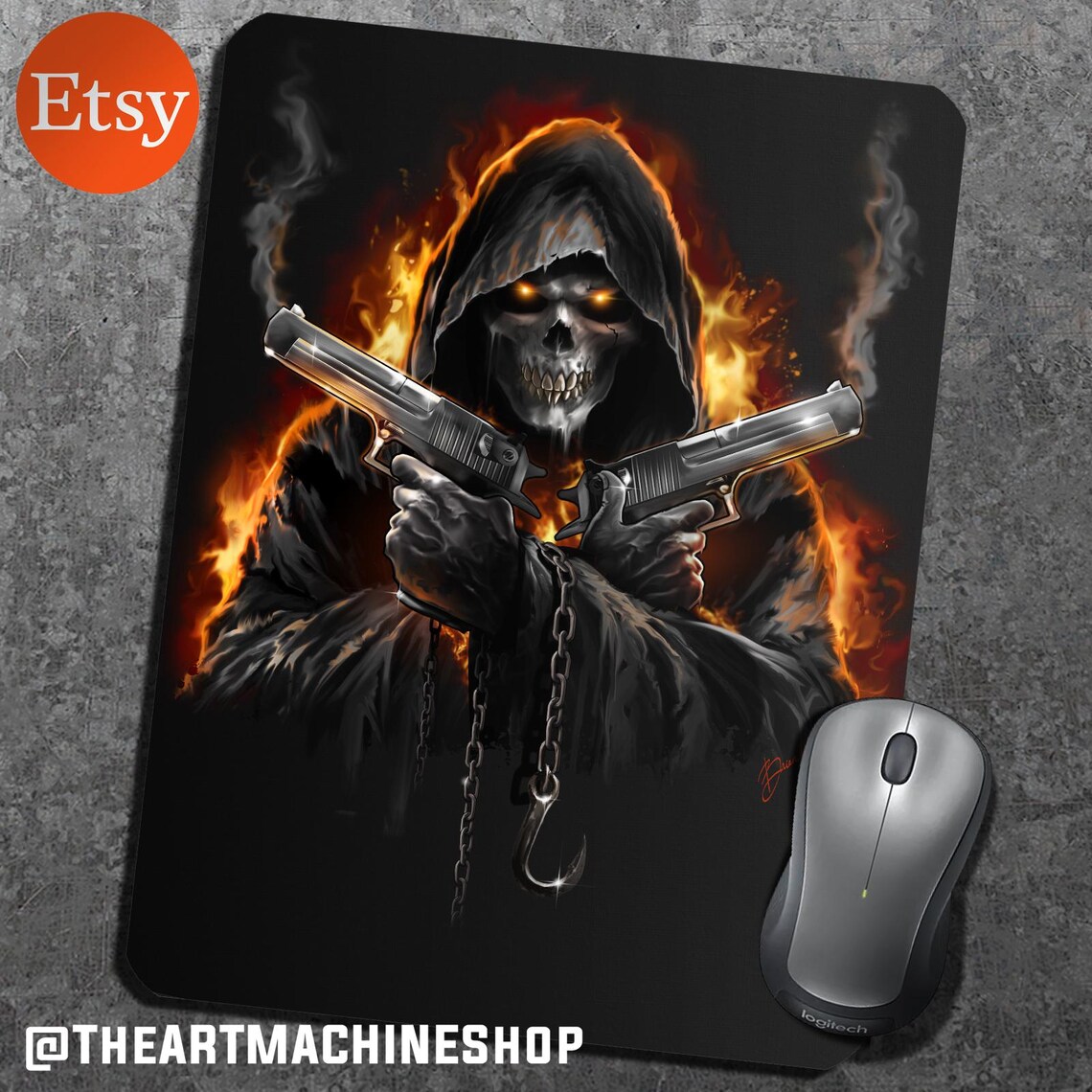 Grim Reaper Holding Crossed Guns, Clipart 300dpi, PNG| Halloween Grim ...
