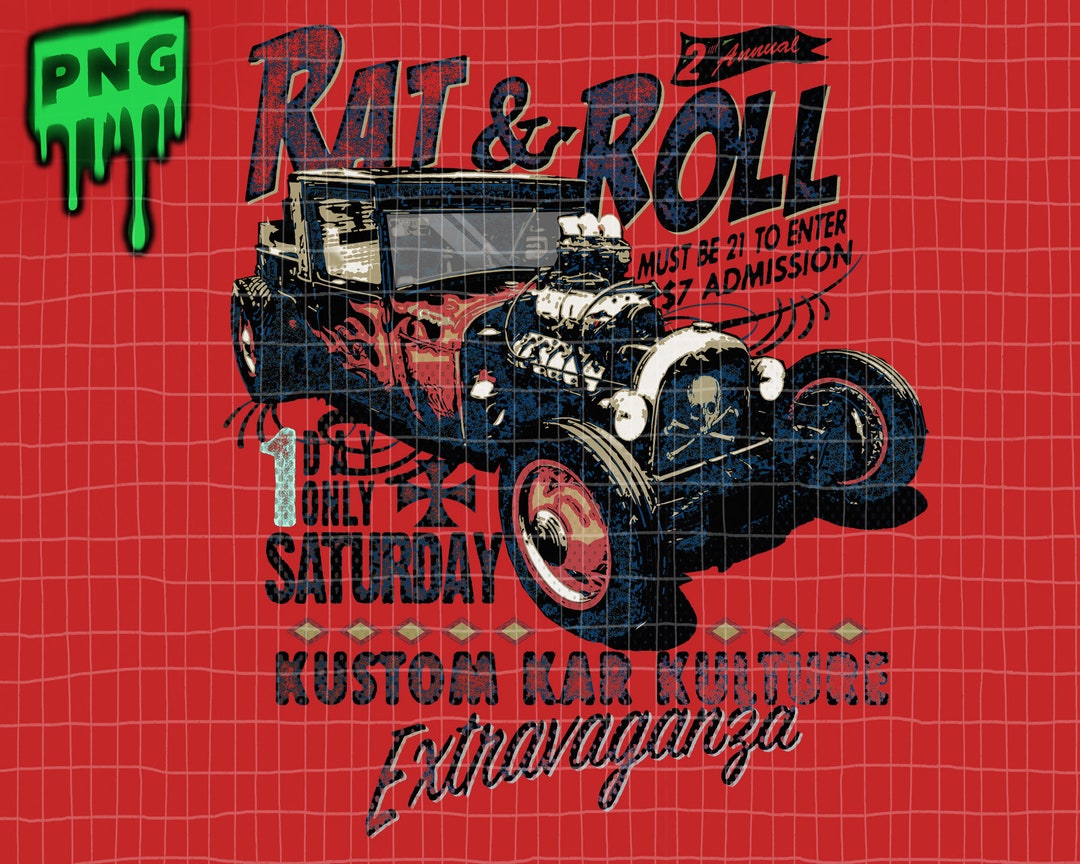 RAT and ROLL Rat Rod Car Downloadable Transfer - Etsy