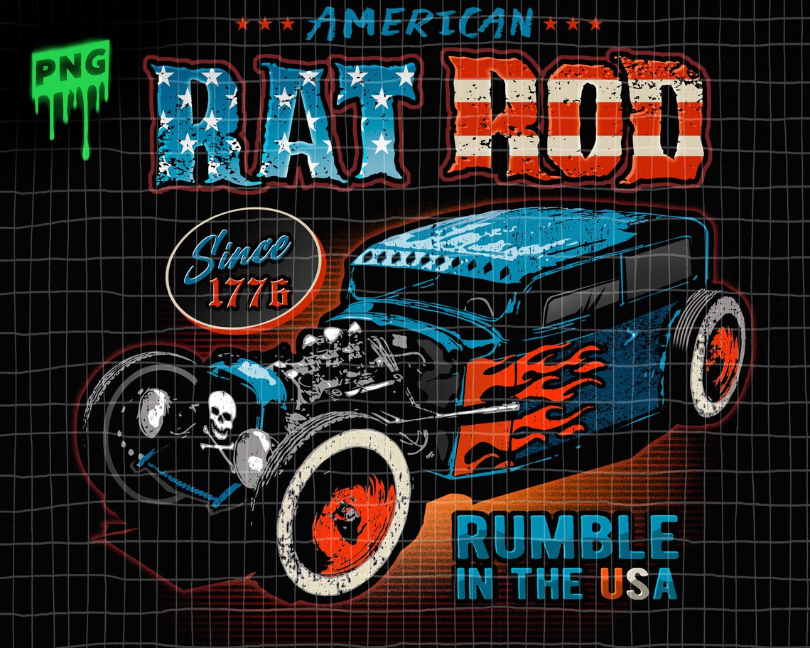 American Rat Rod Sublimation and Transfer Design - 300dpi PNG, Instant ...
