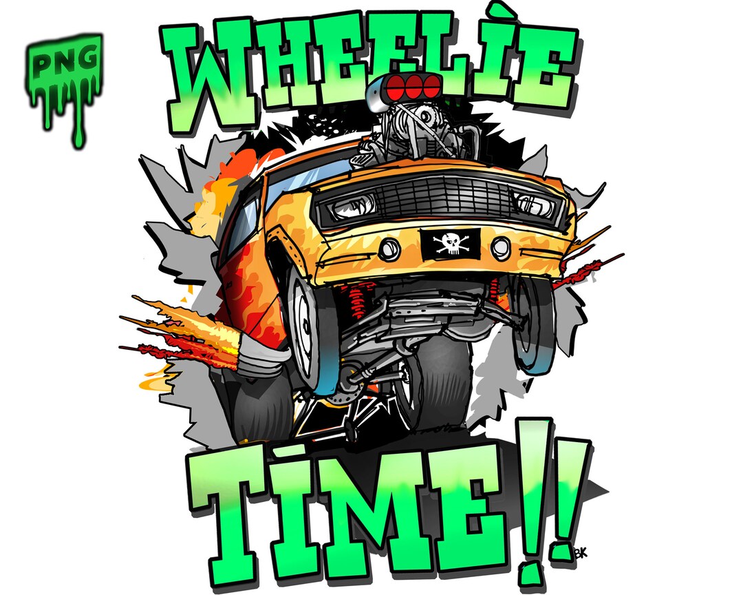 Dragster Pulling Wheelie Car-- Instant Download for Kids, PNG - Etsy