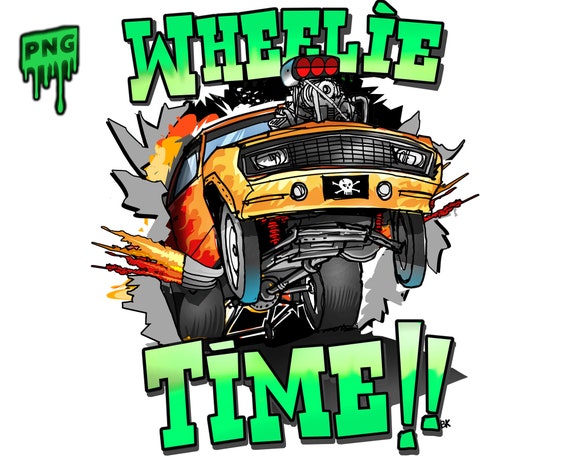 Dragster Pulling Wheelie Car Instant Download for Kids PNG - Etsy