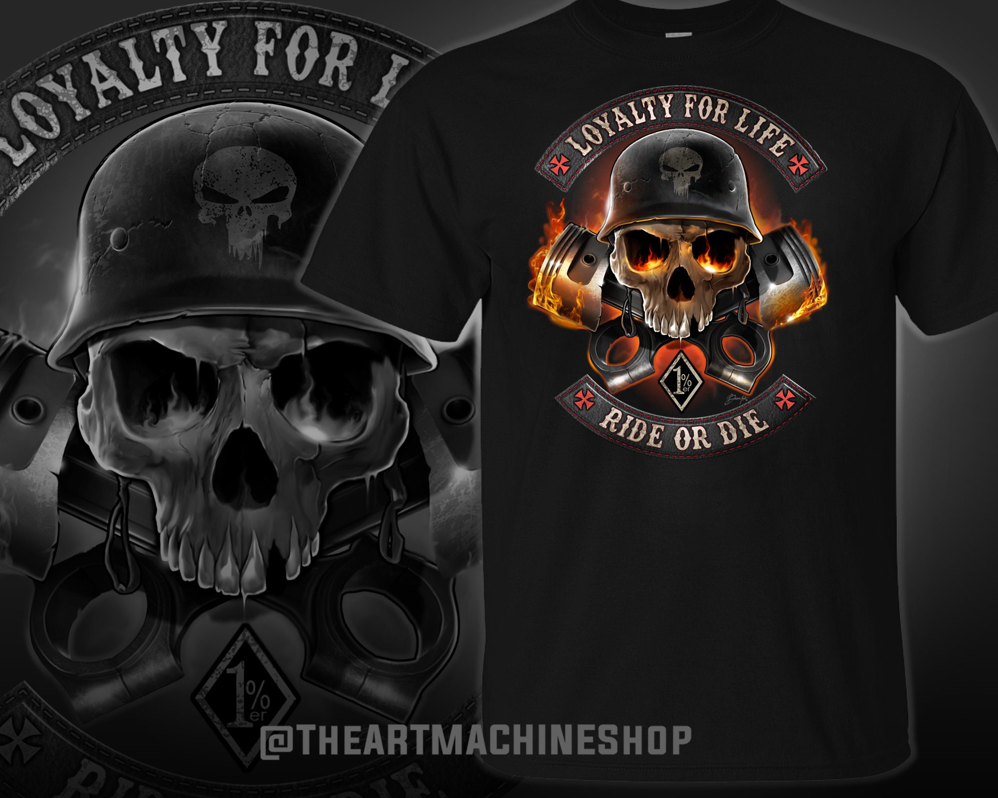 Outlaw Biker Skull With Crossed Pistons. Instant Download, 300dpi PNG ...