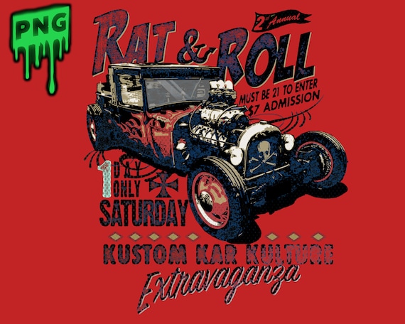 RAT and ROLL Rat Rod Car Downloadable Transfer - Etsy
