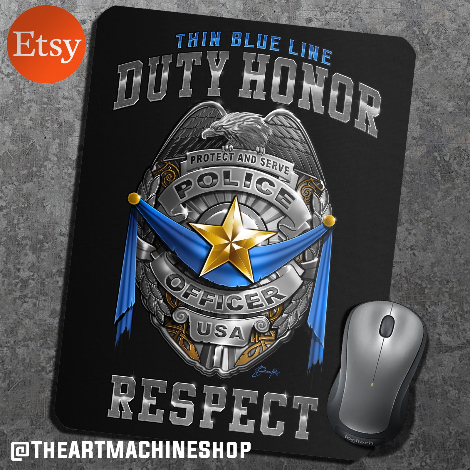 Thin Blue Line Police Badge Shiny Instant Download, 300dpi PNG, Back ...