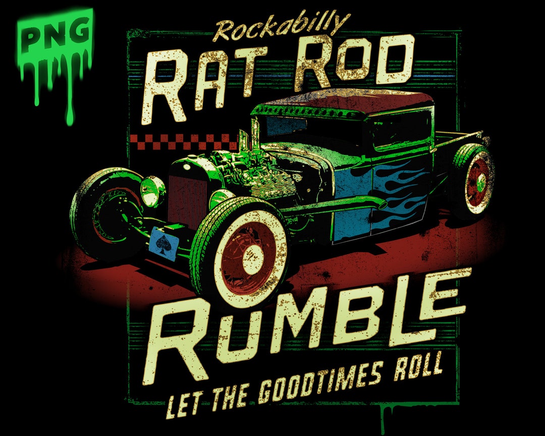Rockabilly Rat Rod Rumble Rat Rod Car Digital Downlaodable - Etsy