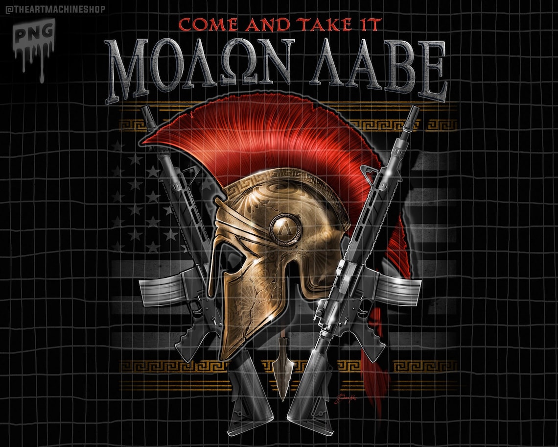 Molon Labe Spartan Helmet Come and Take It. Clipart Digital Download ...
