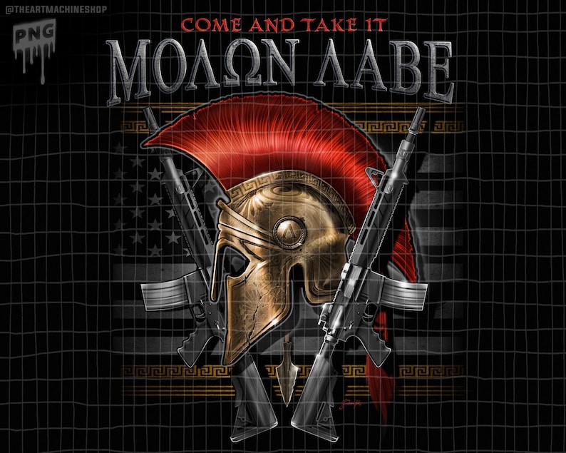Molon Labe Spartan Helmet Come and Take It. Clipart Digital Download ...