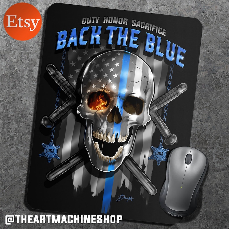 Back the Blue Skull Image. 300dpi Instant Download, Back the Blue Thin ...