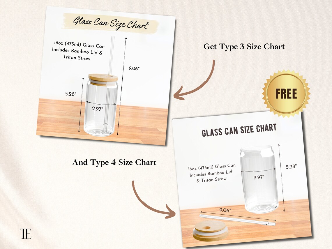 16oz Sipper Glass Size Chart, Glass Can Mockup, Libbey Glass Mockup ...