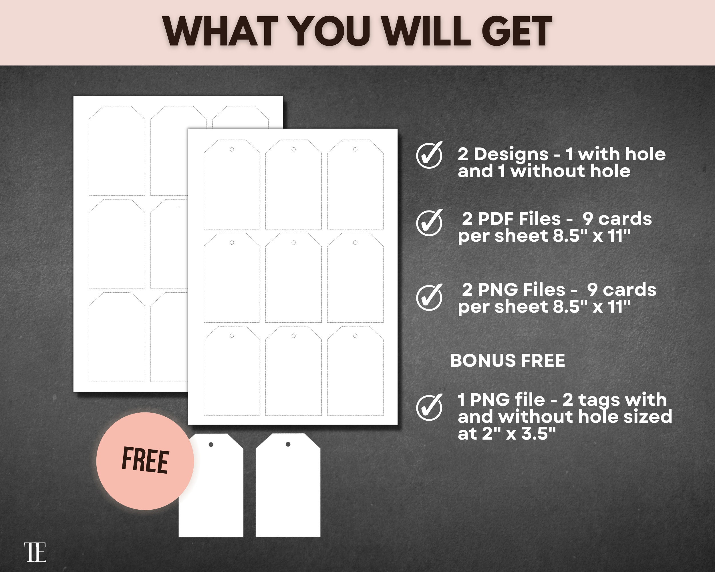 Printable Blank Product Tag Templates for Price Tags, Gift Tags, Hang ...