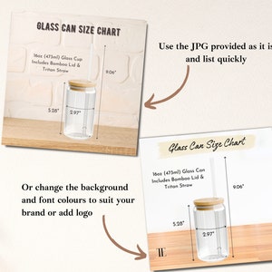 Glass Can Mockup Size Chart, 16 Oz Sipper Cup Libbey Glass Mockup ...