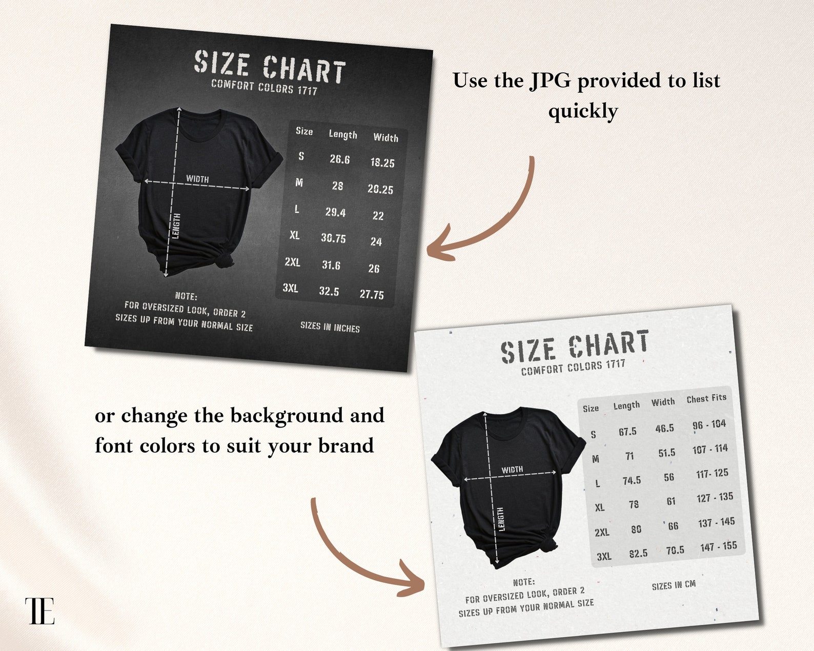 Comfort Colors Size Chart 1717 Men Flatlay Mockup Bundle Comfort Color ...