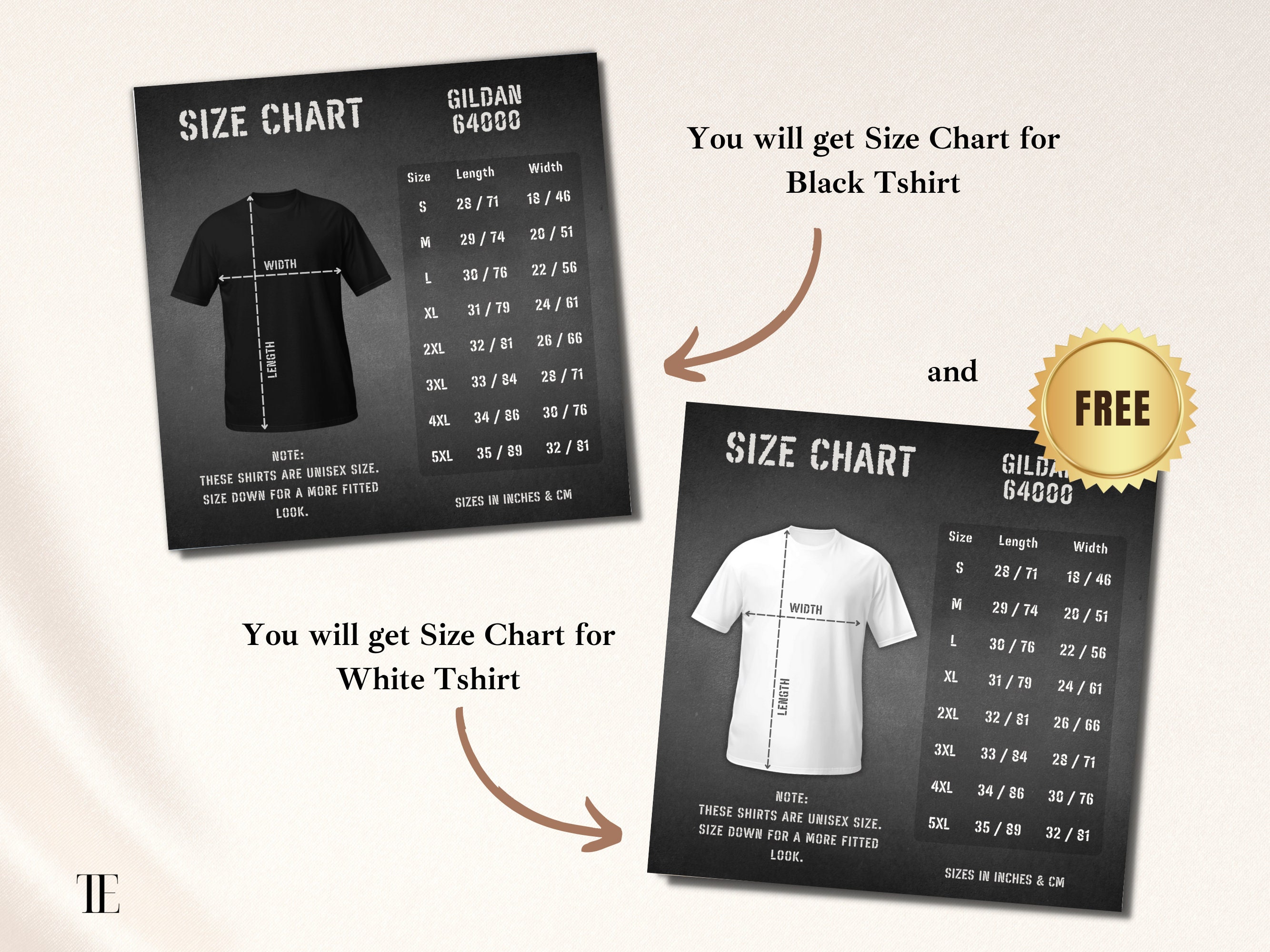 Gildan 64000 Size Chart T-shirt Mockup Unisex Softstyle Tee Size Chart ...
