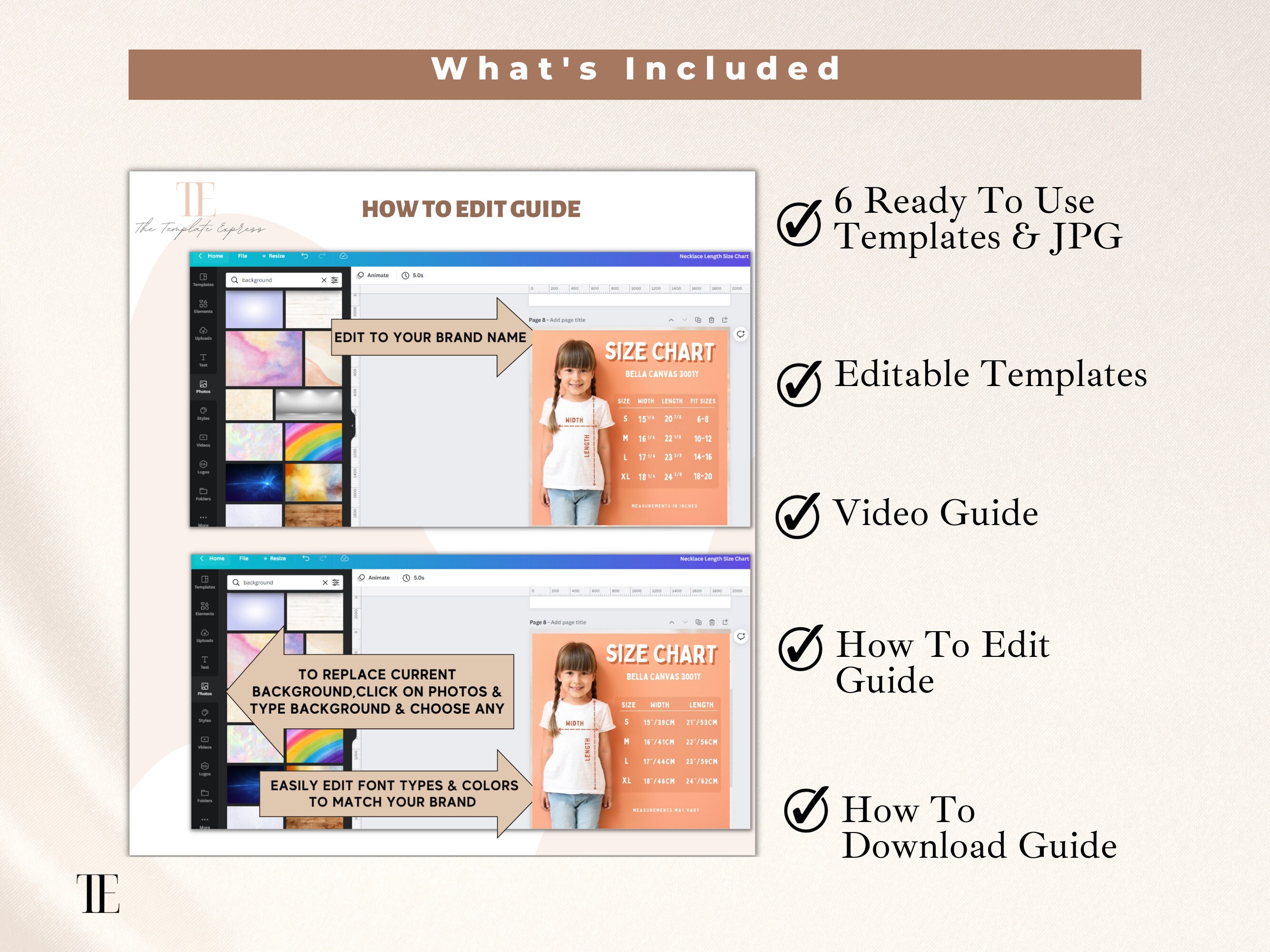 Kids Size Chart Bella Canvas 3001Y Youth Tee Girl Model Size Guide for ...