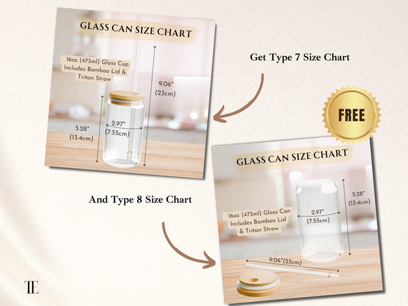 Glass Can Size Chart, 16 Oz Sipper Glass Mockup, Libbey Glass Mockup ...