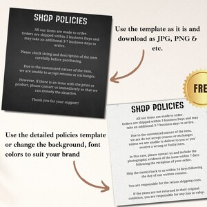 Returns and Refunds Policy Template for Etsy Shop, Etsy Shop Policies ...