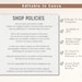 Returns and Refunds Policy Template for Etsy Shop, Etsy Shop Policies ...
