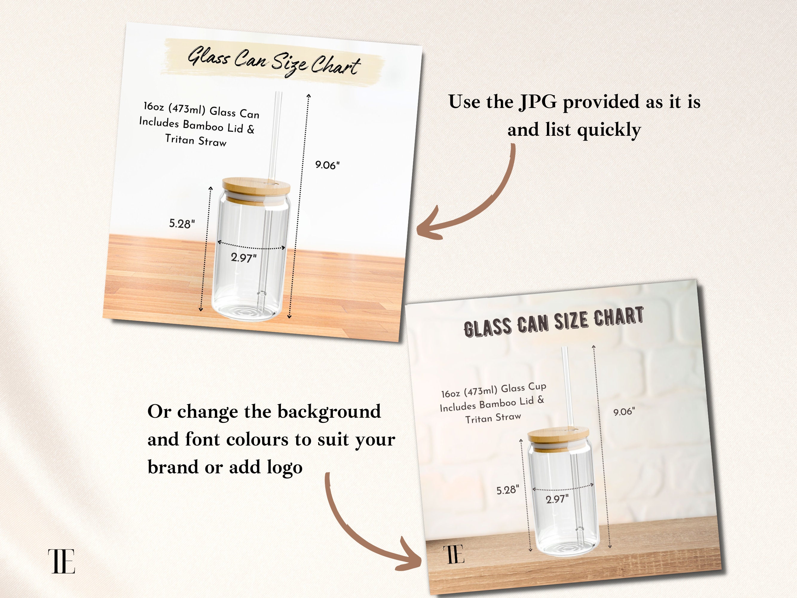 16oz Sipper Glass Size Chart, Glass Can Mockup, Libbey Glass Mockup ...